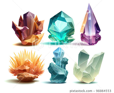 Rainbow Crystal Isolated, Color Stone, Rainbow... - Stock Illustration ...