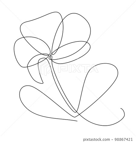 Continuous Thin Line Flower, Minimalist...-插圖素材 [98867421] - PIXTA圖庫