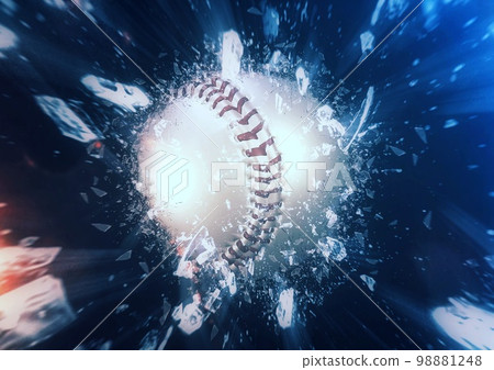3d illustration of a baseball ball exploding... - Stock Illustration ...