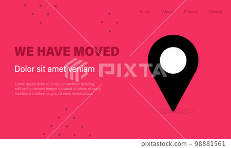We Have Moved layout page. Indicated Place on... - Stock Illustration ...