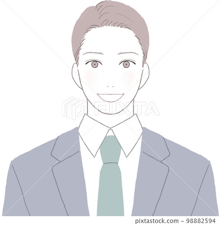 Refreshing young man wearing a suit with a smile - Stock Illustration ...
