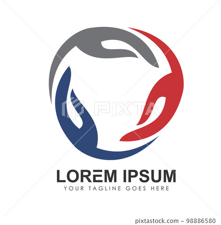Circle Hand Logo vector Icon - Stock Illustration [98886580] - PIXTA