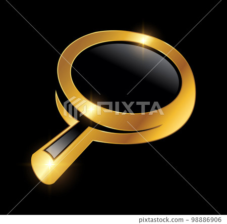 Golden Magnifying Glass Vector Icon - Stock Illustration [98886906] - PIXTA