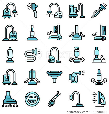 Steam cleaner icons set. Outline set of steam... - Stock Illustration ...