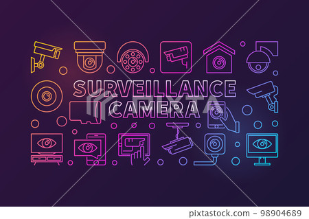 Surveillance camera vector colorful horizontal... - Stock Illustration ...