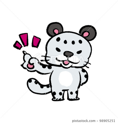 leopard pointing finger snow leopard illustration - Stock Illustration ...