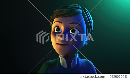 cartoon young man looking up night lights toon... - Stock Illustration ...