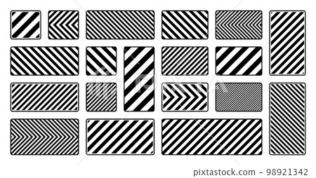 Various black warning signs with diagonal...-插圖素材 [98921342] - PIXTA圖庫