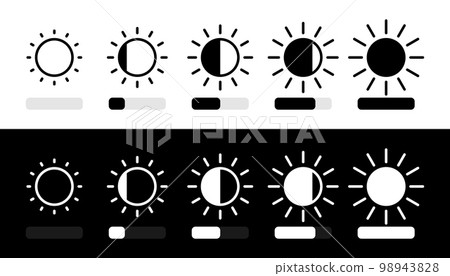 Brightness control icons collection. Brightness... - Stock Illustration ...