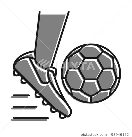Foot Kicking Soccer Ball Icon