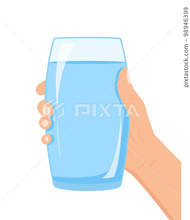 Water balance concept. The hand is holding a... - Stock Illustration ...