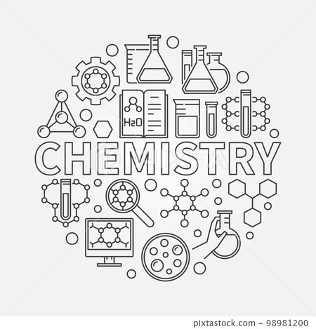 Chemistry line round illustration - Stock Illustration [98981200] - PIXTA