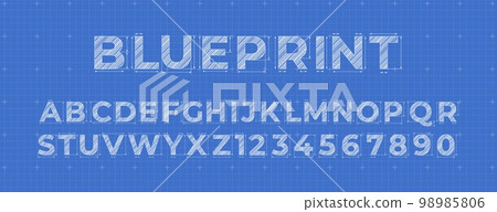 Blueprint lettering. Construction engineer... - Stock Illustration ...