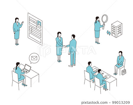 Set of various job hunting scenes - Stock Illustration [99013209] - PIXTA