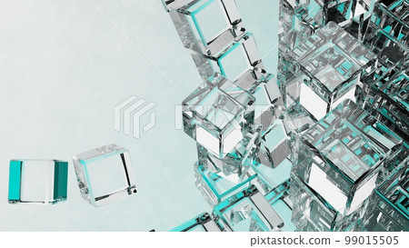 Crystal cube emerald green background - Stock Illustration [99015505 ...