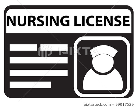 Nursing license on white background. Nurse id... - Stock Illustration ...