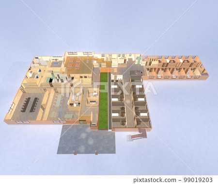 Architectural Perth Welfare Facility Plan - Stock Illustration ...