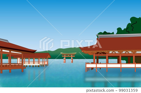 Illustrations of Itsukushima Shrine - Stock Illustration [99031359] - PIXTA