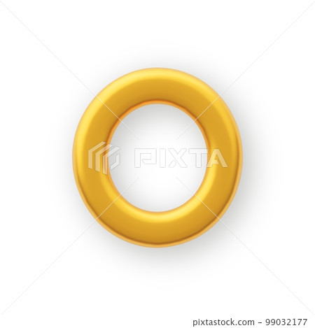 3D Gold uppercase letter O on a white background. - Stock Illustration ...