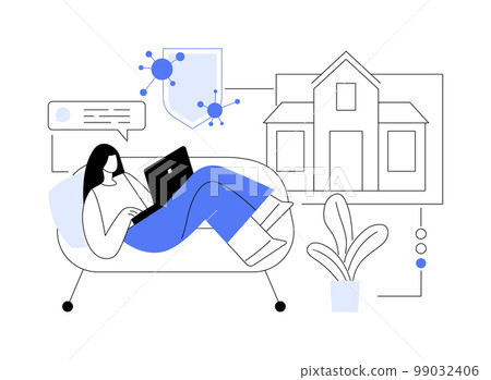 Work from home during sick leave abstract... - Stock Illustration ...