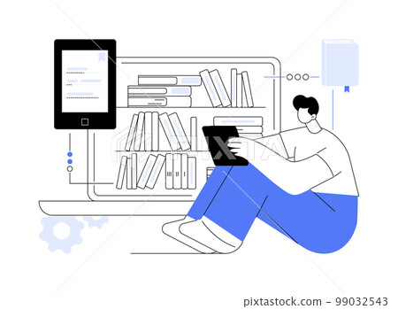 Read a book abstract concept vector illustration. - Stock Illustration ...