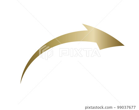 Gold gradient arrow curving upwards - Stock Illustration [99037677] - PIXTA