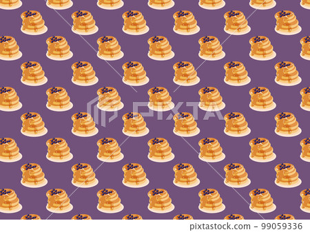 Cute pancake pattern background material - Stock Illustration [99059336 ...