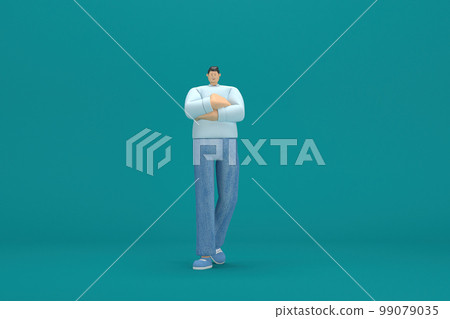 cartoon character wearing jeans and long... - Stock Illustration ...