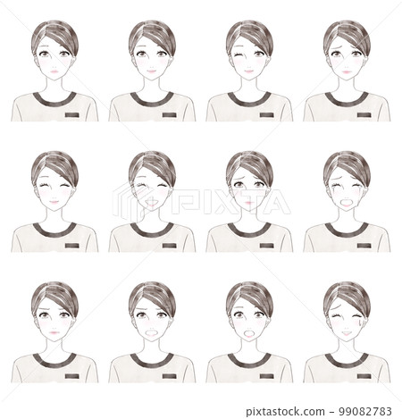 Esthetician facial expression set - Stock Illustration [99082783] - PIXTA