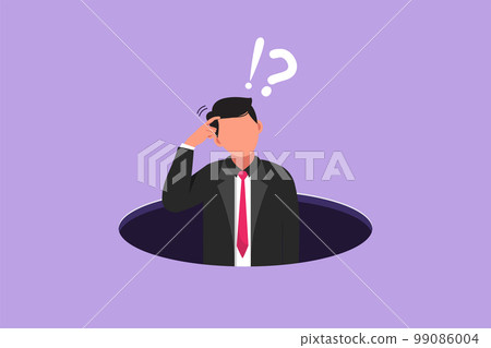 Graphic character flat design drawing confused...-插圖素材 [99086004] - PIXTA圖庫