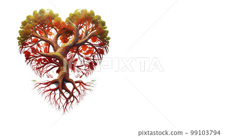 Heart tree illustration isolated on white... - Stock Illustration ...