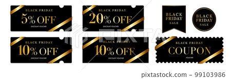 Black and gold coupon vector set for black... - Stock Illustration ...