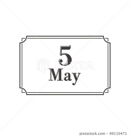 May headline and simple classic frame design - Stock Illustration ...