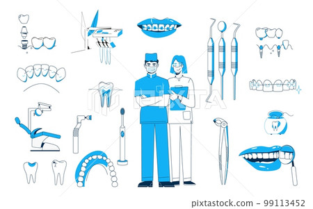Dentistry Flat Icon Set - Stock Illustration [99113452] - PIXTA