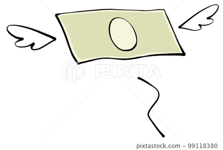 Plain illustration of flying bills - Stock Illustration [99118380] - PIXTA