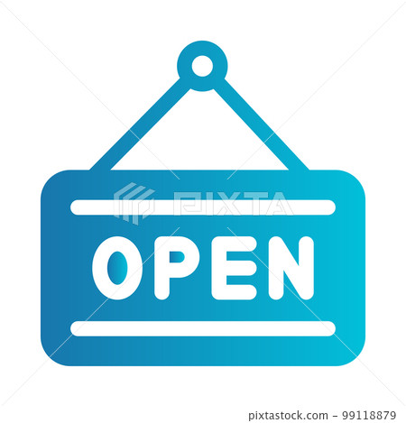 Flat illustration on a theme sign open - Stock Illustration [99118879 ...