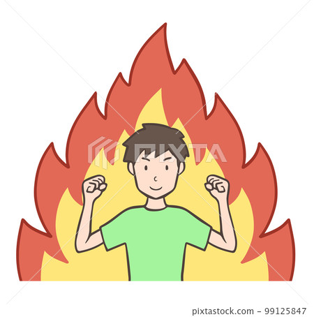 man burning with passion - Stock Illustration [99125847] - PIXTA