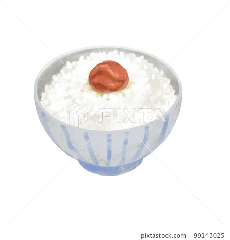 Umeboshi and rice - Stock Illustration [99143025] - PIXTA
