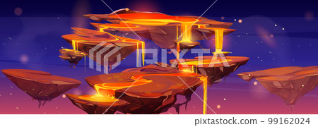 lava islands cartoon game background illustration - Stock Illustration ...