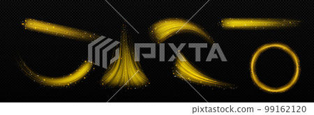 Gold glitter magic dust effect with flying sparkle - Stock Illustration ...