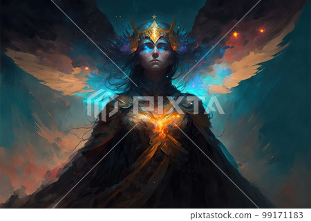 A monster in a fantasy world drawn in a... - Stock Illustration ...