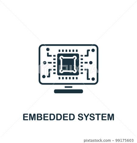 Embedded system icon. Monochrome simple sign... - Stock Illustration ...