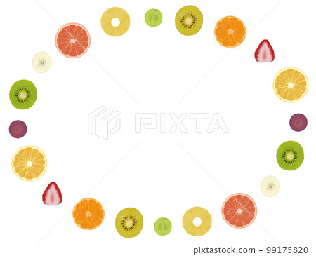 Illustration frame of cut fruit - Stock Illustration [99175820] - PIXTA