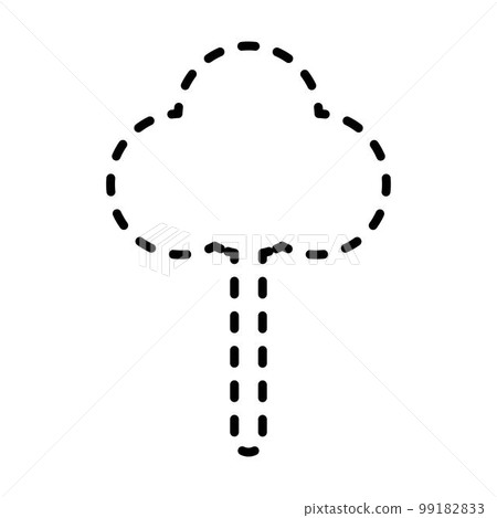 Tracing lines dotted tree outline shape for... - Stock Illustration ...