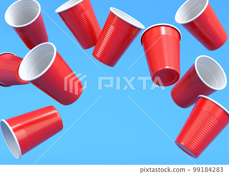 Set of pastic disposable party cup for juice,... - Stock Illustration ...