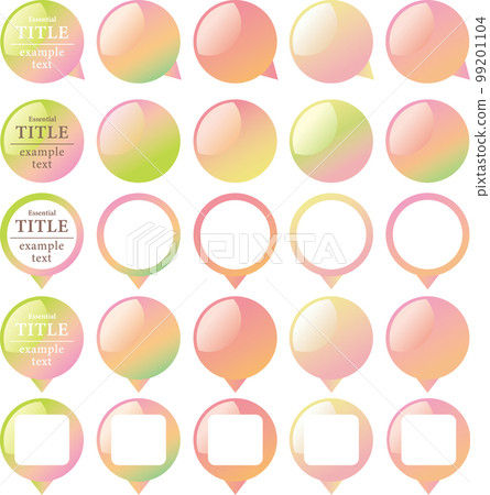 Speech bubble frame set glossy rainbow color - Stock Illustration ...