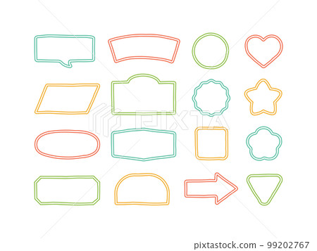 Simple shape frame set of handwritten lines... - Stock Illustration ...