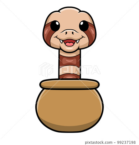 Cute copperhead snake cartoon inside the sack - Stock Illustration ...