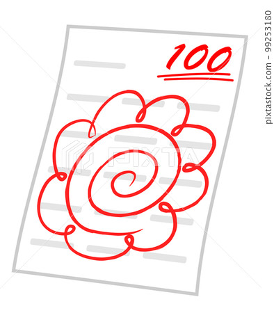 100-point test paper - Stock Illustration [99253180] - PIXTA