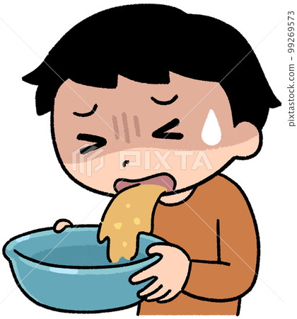 Boy vomiting - Stock Illustration [99269573] - PIXTA